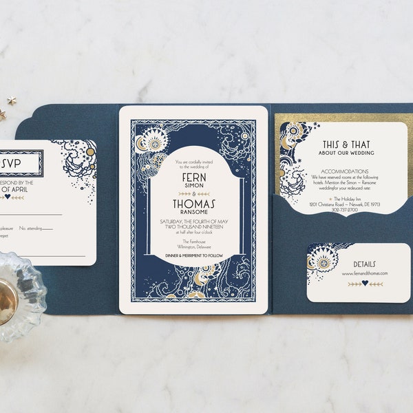 Pocket Folder Invite - Etsy