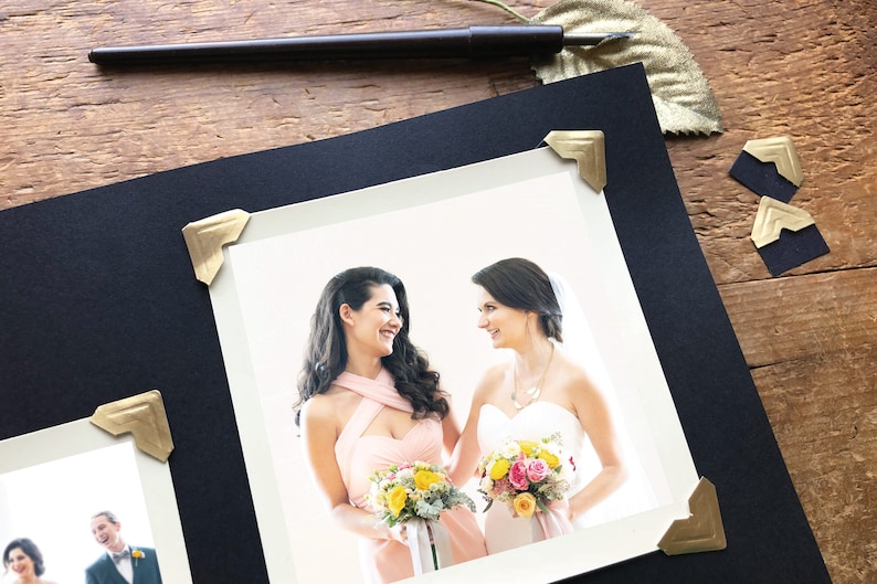 Vintage Inspired Two Hearts Ruby & Sage Wedding Photo Album, Polaroid ...