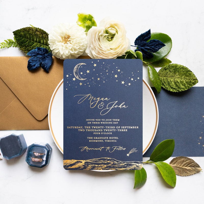 Starry Night Wedding Invitation - Etsy