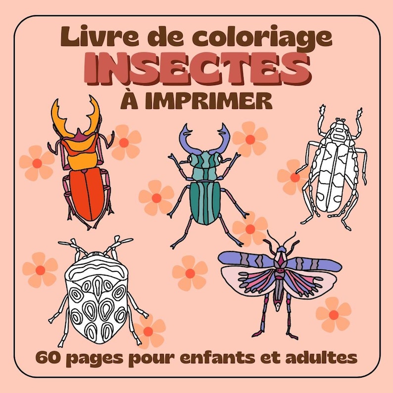 Livre De Coloriage Insectes à Imprimer – 60 Pages Pour Enfants ...