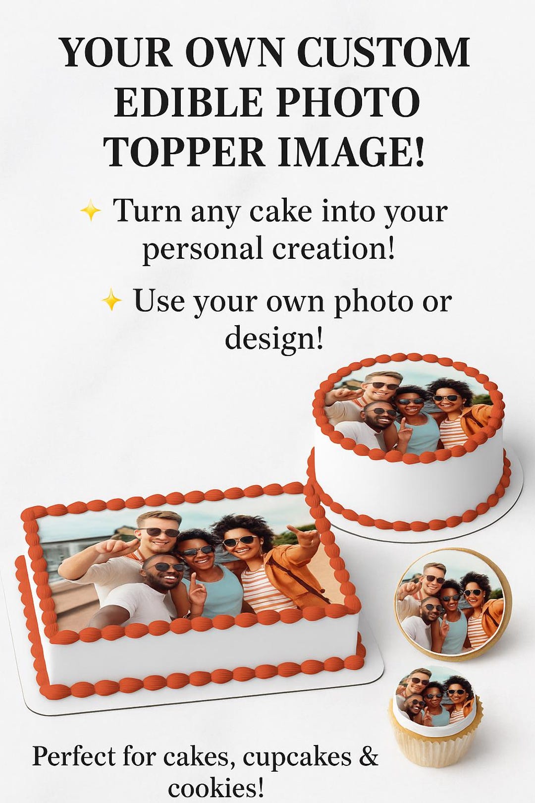 Personalized Edible Cake Toppers: Custom Birthday & Party Decorations ...