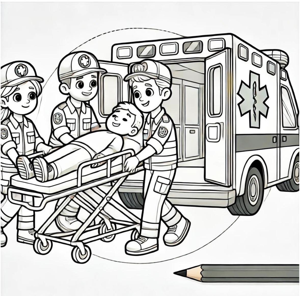 Ambulance Coloring - Etsy