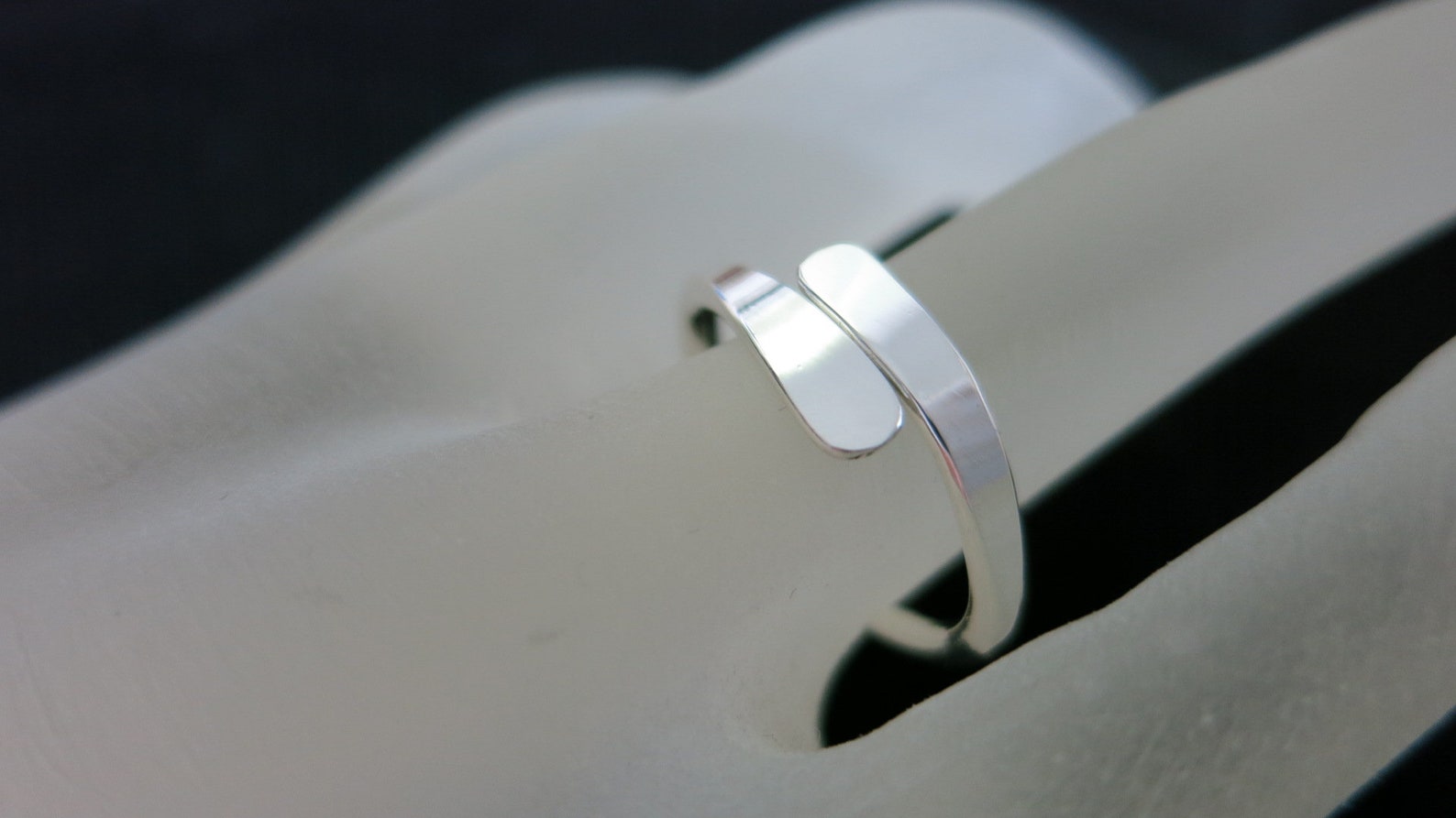 Sterling Silver Bypass Ring Modern Jewelry | Etsy