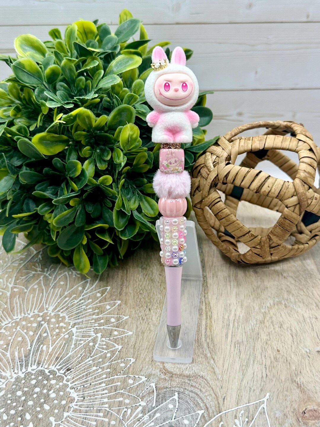 Handmade Labubu Beaded Pen: Kawaii Plush Character Pen - Etsy
