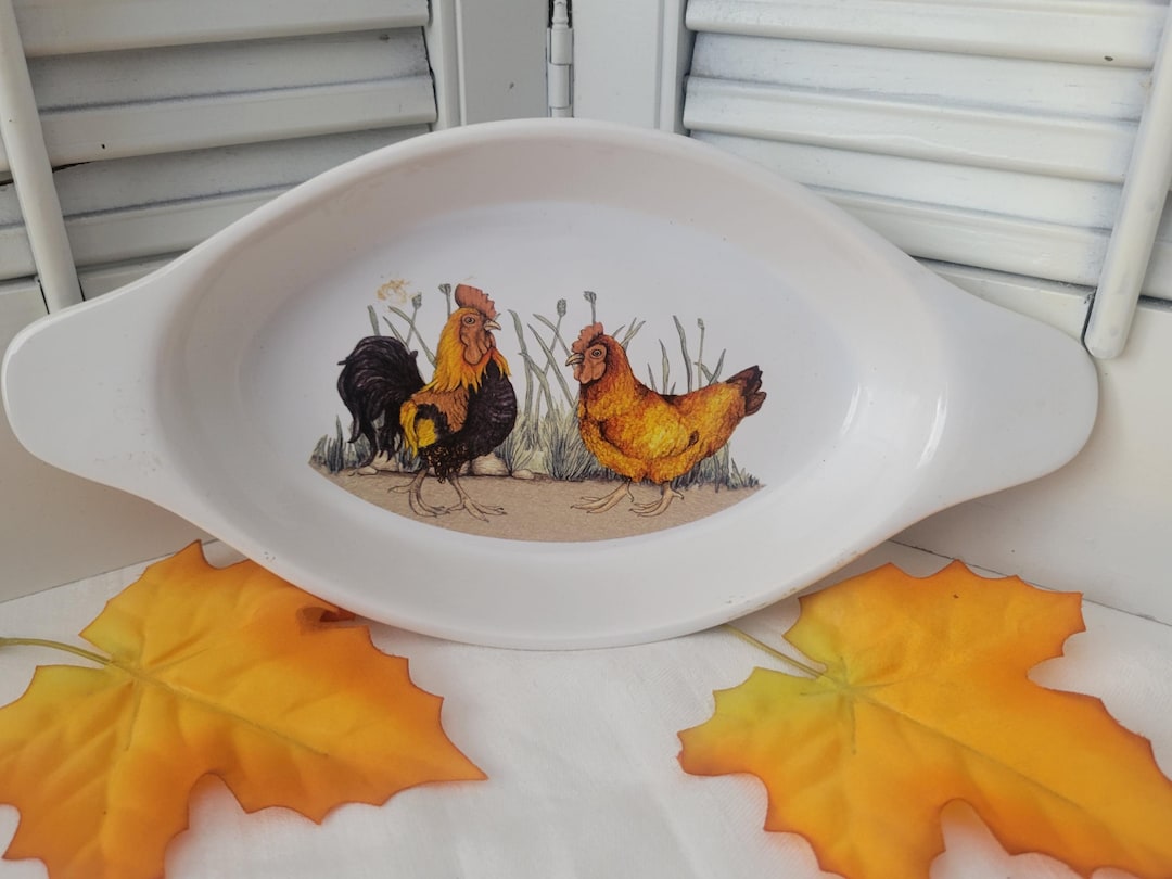 Kent Pottery Original Rooster and Hen Chicken 10-3/8 CASSEROLE DISH - Etsy