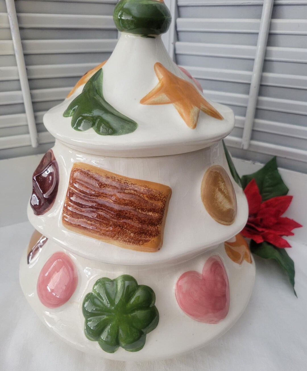 COOKIE JAR Cookies All Over Holiday Tree. L.A Potteries RARE - Etsy