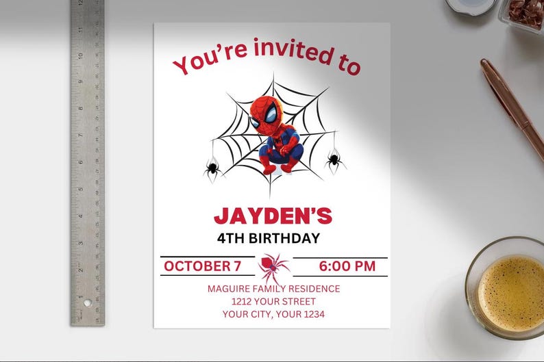Swing Into Party Mode With Spider-man Birthday Invitation Template - Etsy