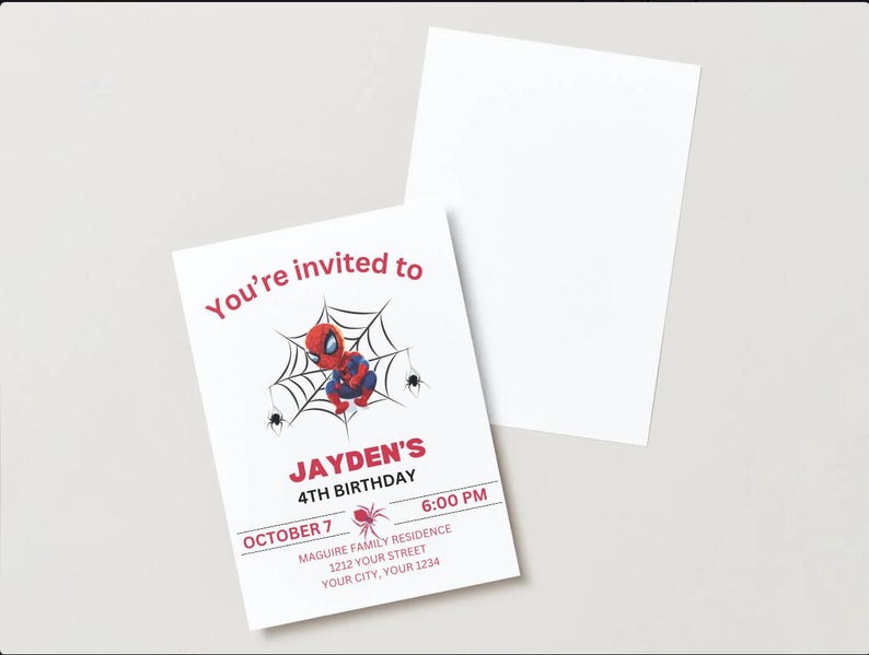 Swing Into Party Mode With Spider-man Birthday Invitation Template - Etsy