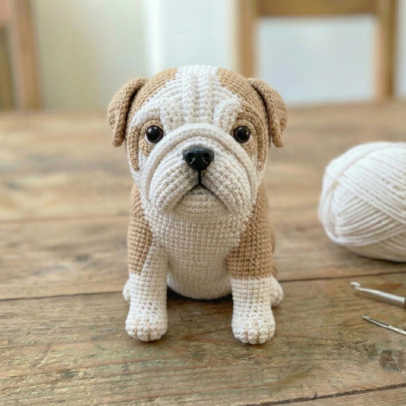 British Bulldog Puppy Crochet Pattern Amigurumi - Etsy