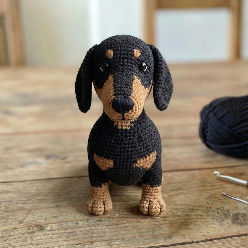 Haakpatroon teckel puppy amigurumi - Etsy België