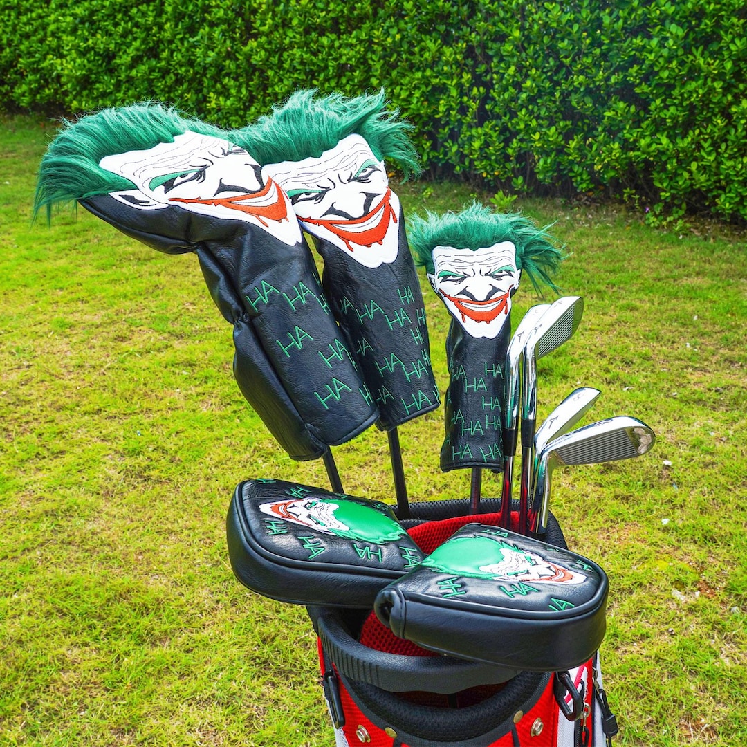 The Joker Golf Head Cover, Leather Golf Head Cover, for Driver, Hybrid ...
