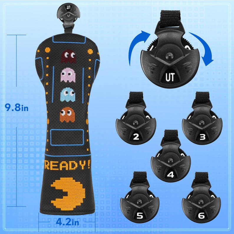 Pac-man Retro Arcade PU Leather Golf Driver Headcover, 460cc Driver ...
