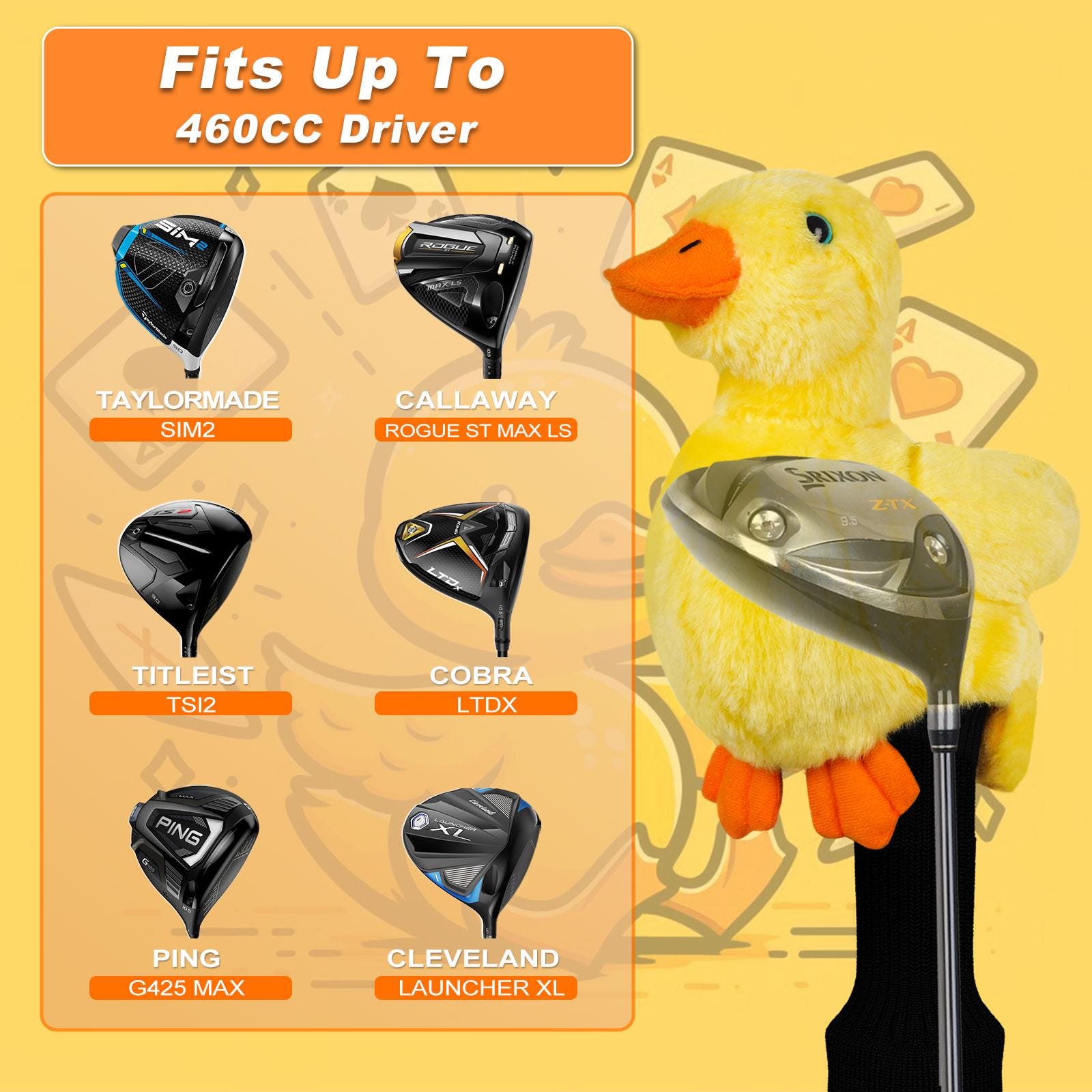 Mallard Duck Flush Driver Golf Head Cover, Long Neck Funny Animal Golf ...
