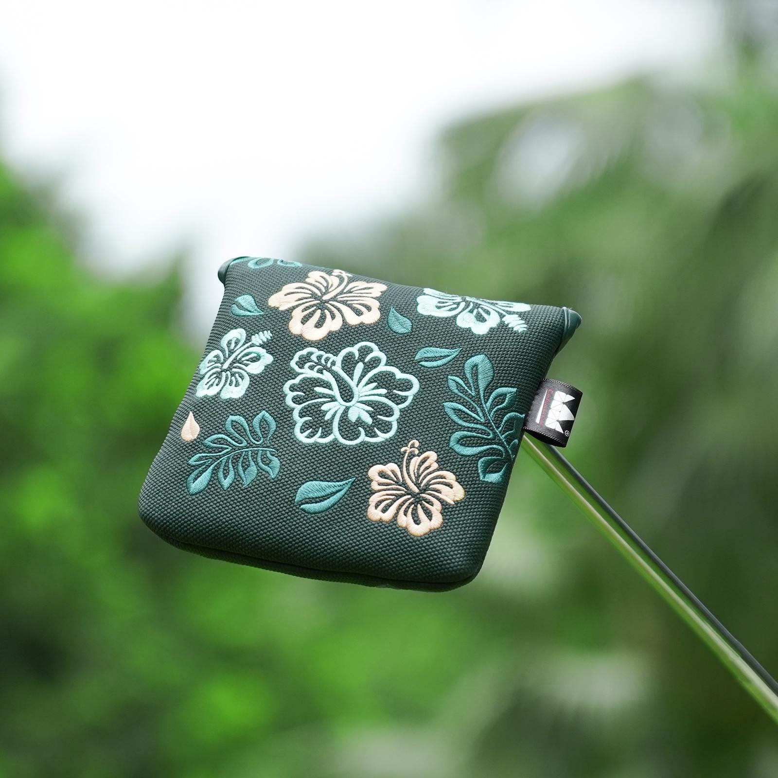 Azalea Embroidered Floral Green Blade Mallet Putter Cover Headcover ...