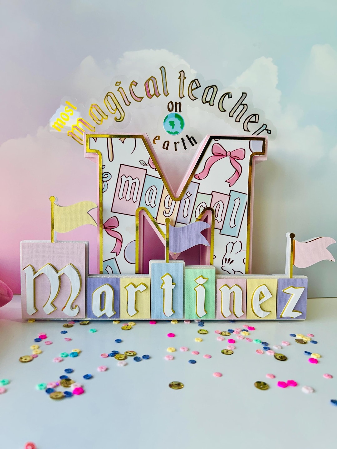 Personalized Teacher Gift: 3D Disney-inspired Desk Decor, Name Sign - Etsy