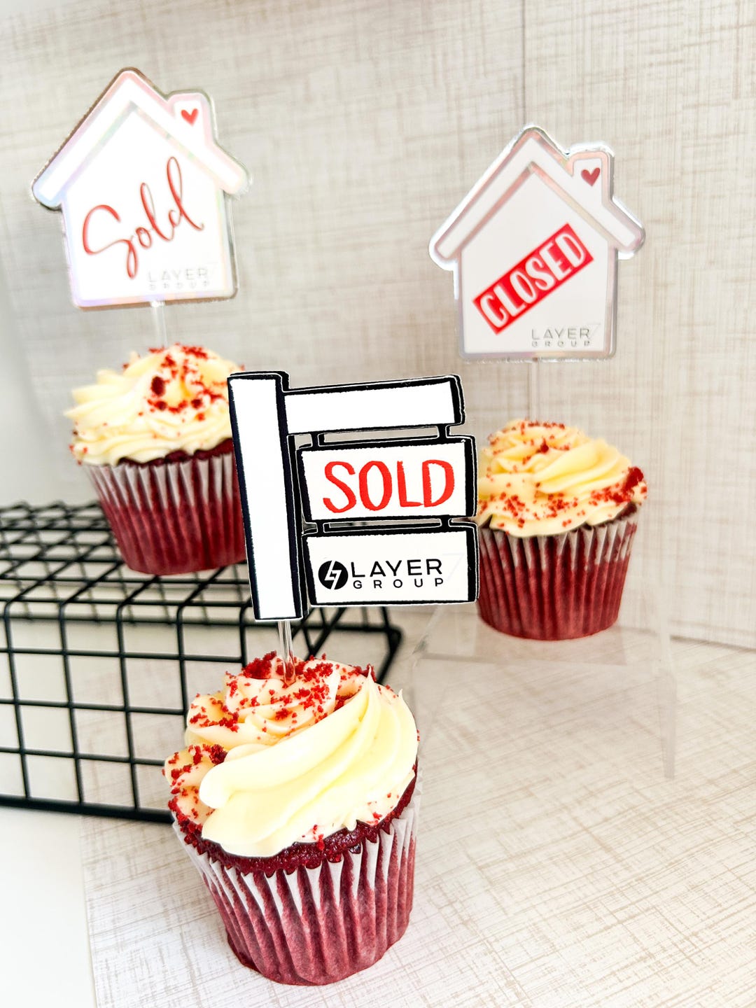 Branded Cupcake Toppers, Custom Logo Cupcake Toppers, Real Estate ...