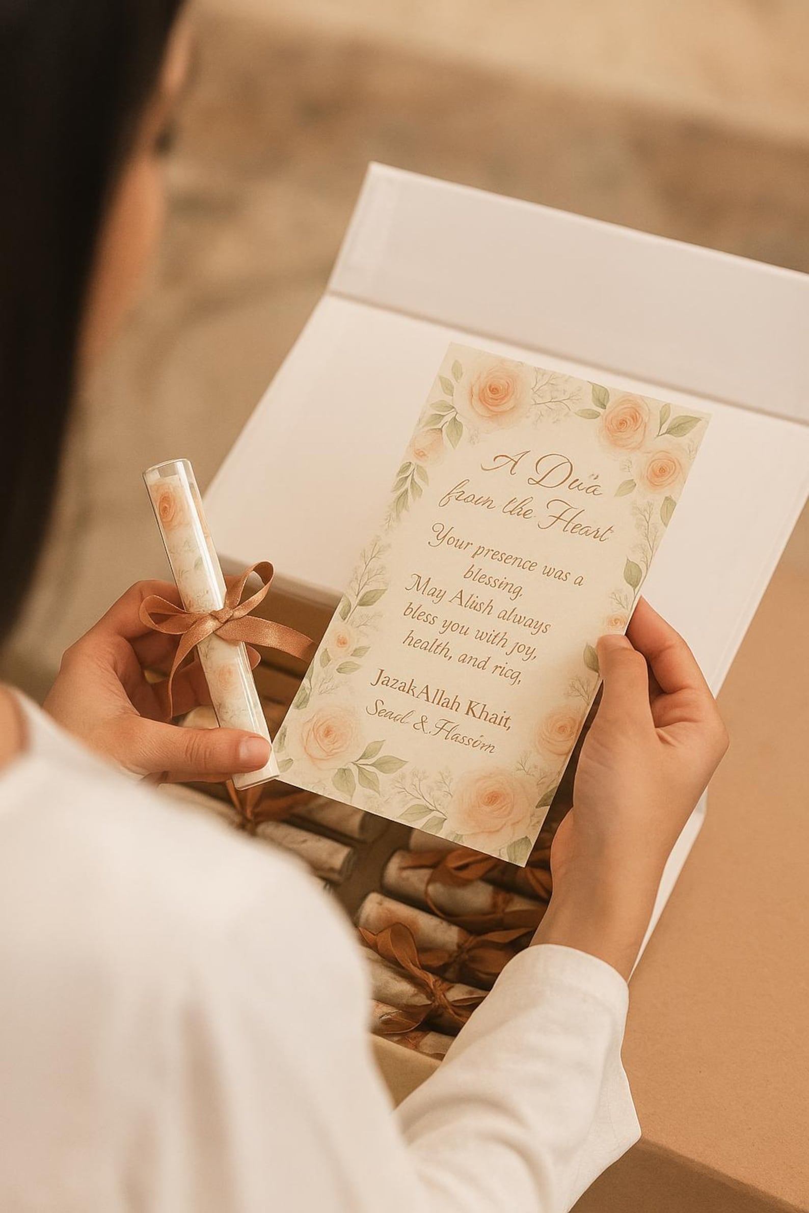 Islamic Wedding Favor: Du'a Scroll in Glass Tube With Ribbon - Etsy