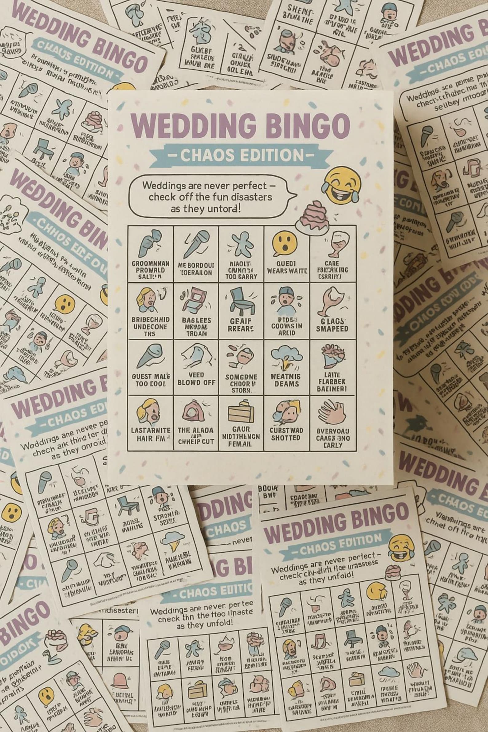 Funny Wedding Bingo Cards: Chaos Edition Reception Game - Etsy