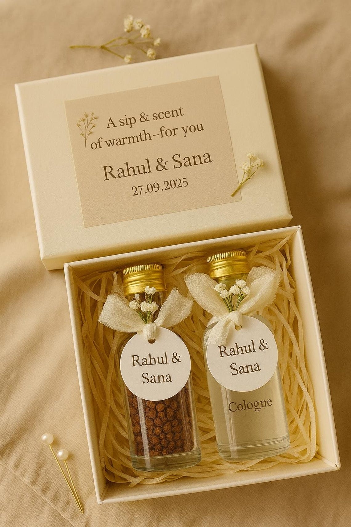 Islamic Wedding Favor Set: Coffee & Halal Oud Fragrance - Nikah Gift ...