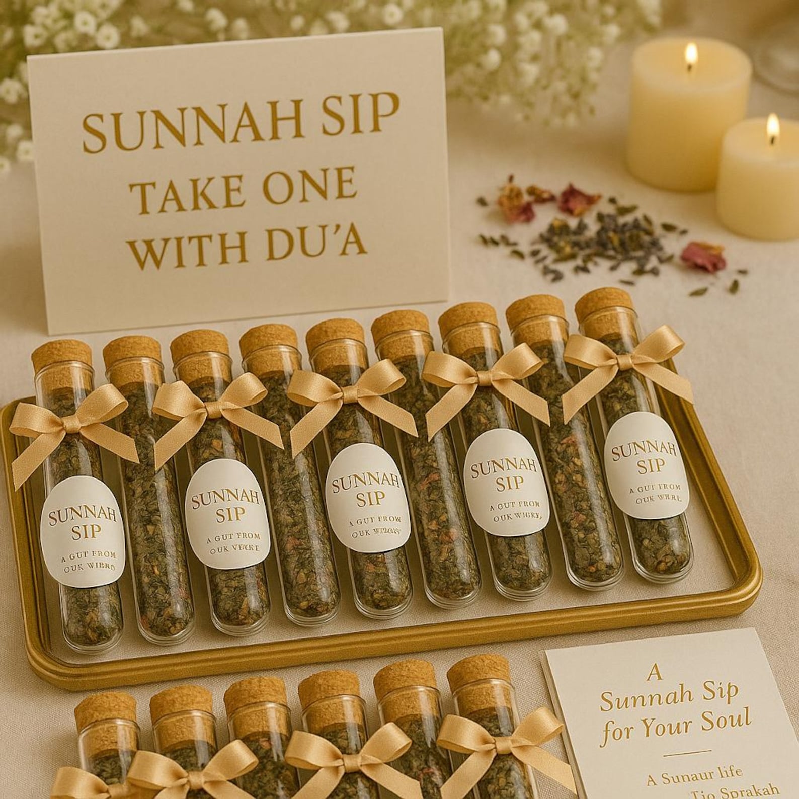 Sunnah Sip Islamic Wedding Favors (set of 50): Halal Tea, Luxe Du’a ...