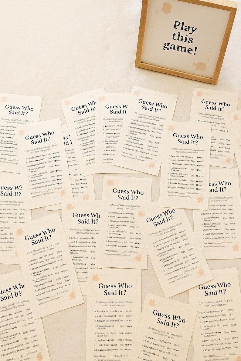 Guess Who Said It Wedding Game: Funny Couples Quiz, Bridal Shower ...