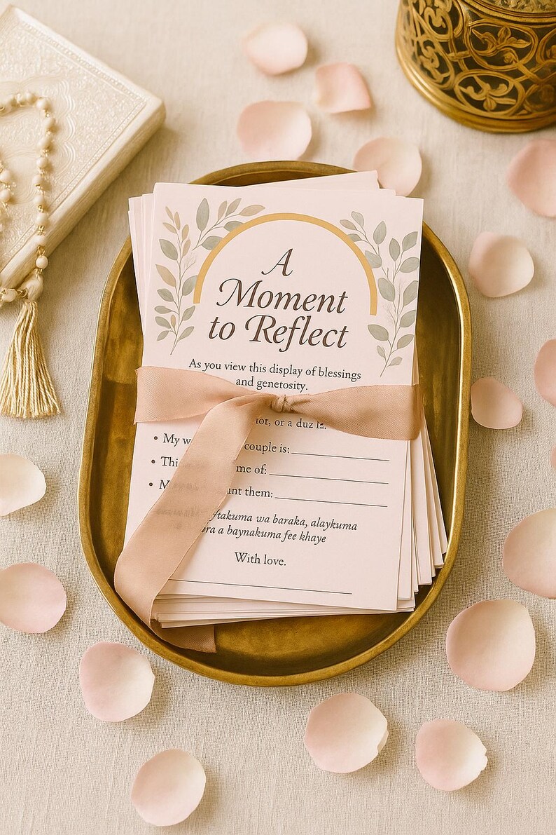 Blush Islamic Wedding Reflection Cards: Dua & Well Wishes - Etsy