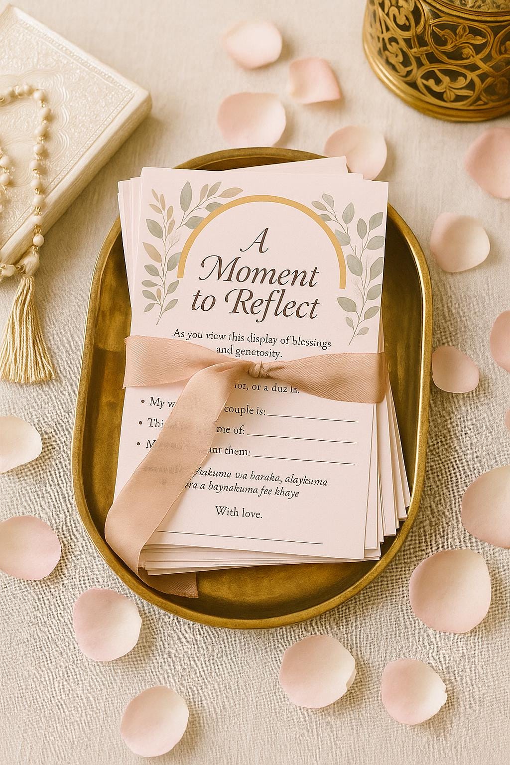 Blush Islamic Wedding Reflection Cards: Dua & Well Wishes - Etsy
