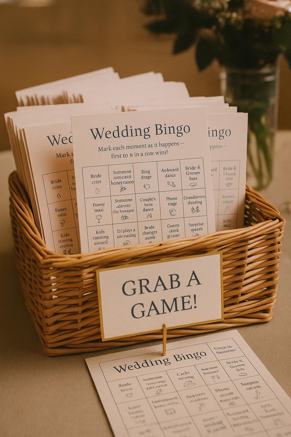 Wedding Bingo Game: Funny Reception Guest Activity - Elegant Card Pack ...