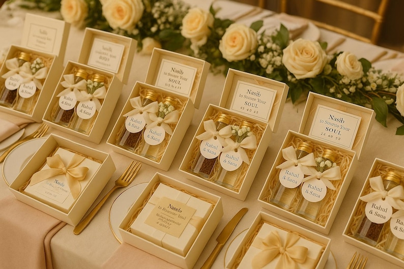 Islamic Wedding Favor Set: Coffee & Halal Oud Fragrance - Nikah Gift ...