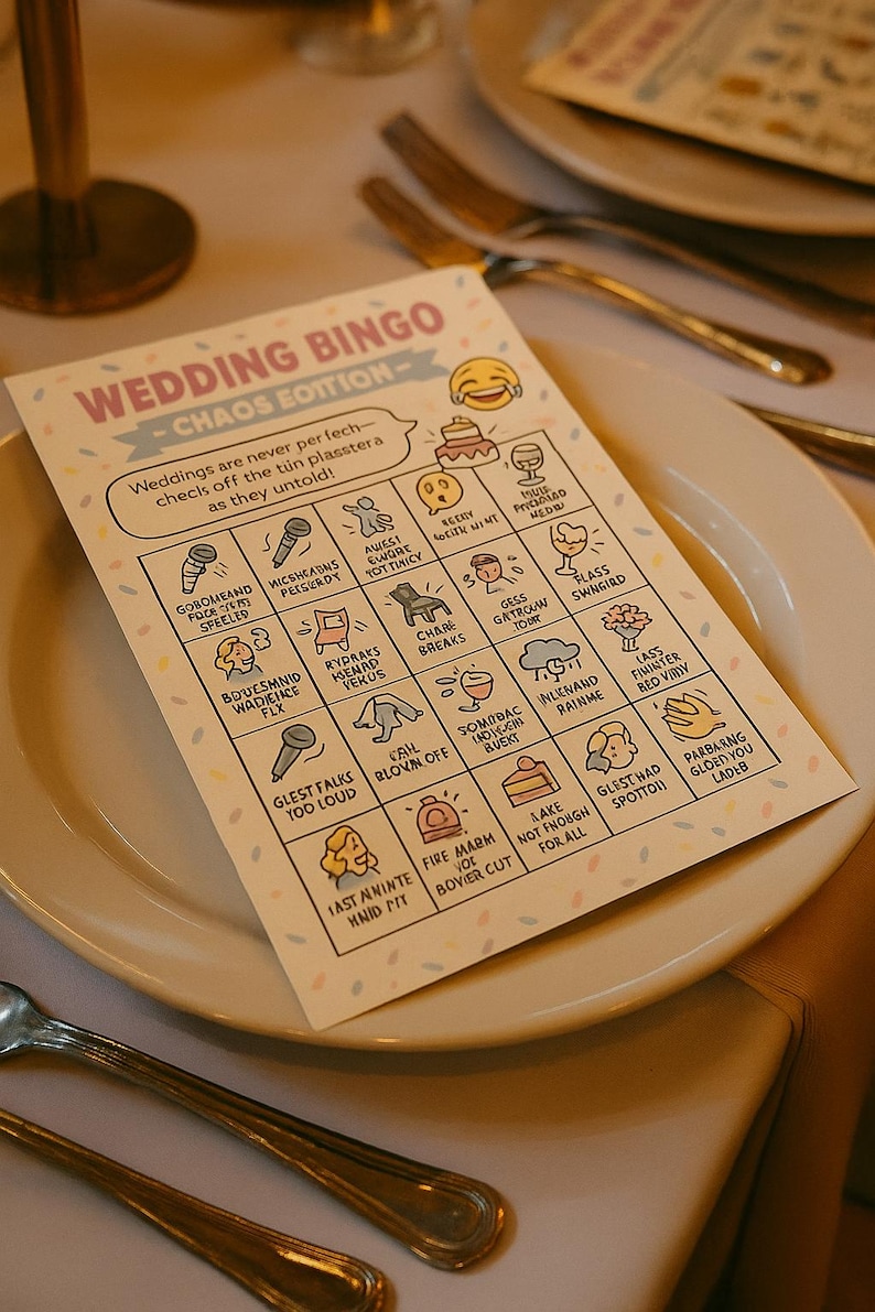 Funny Wedding Bingo Cards: Chaos Edition Reception Game - Etsy