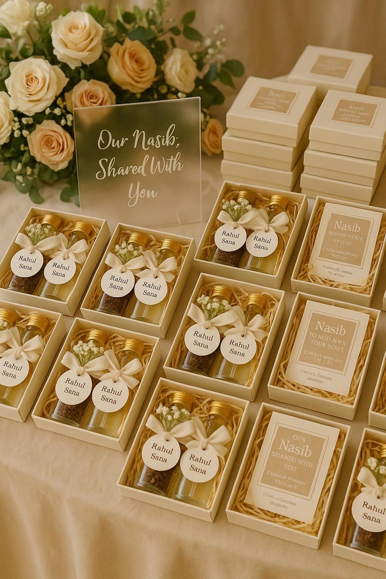 Islamic Wedding Favor Set: Coffee & Halal Oud Fragrance - Nikah Gift ...