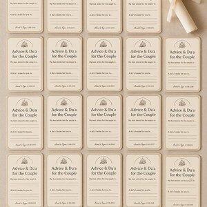 Minimalist Islamic Advice Cards: Mocha Nikah Guest Message - 50-250 Pcs ...