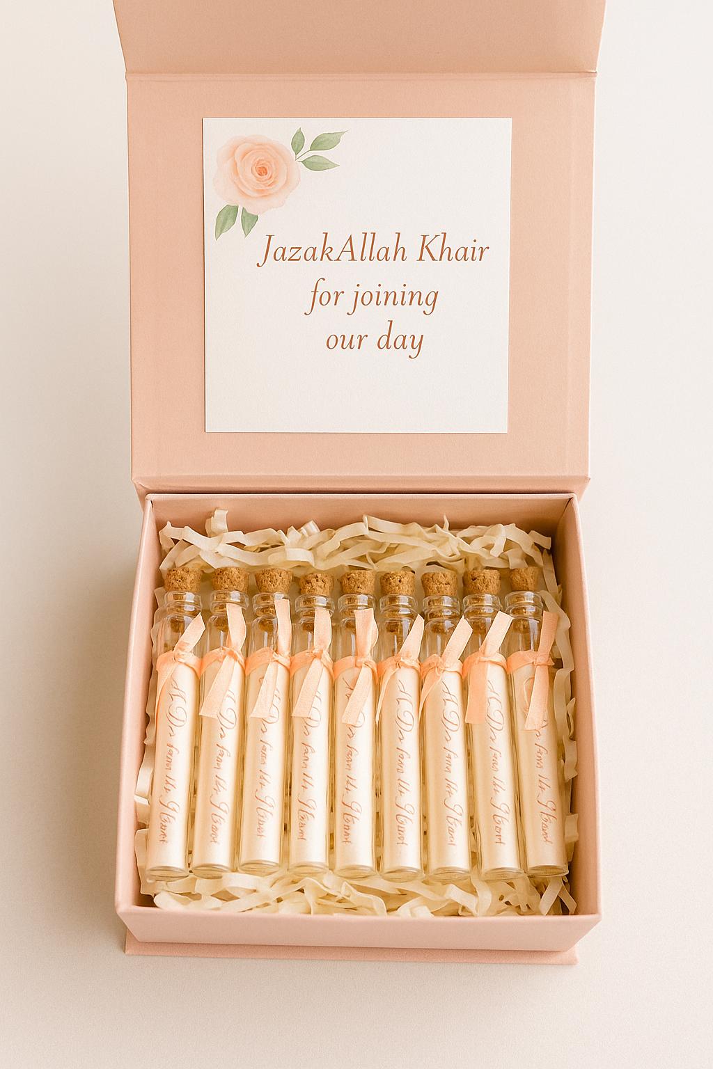 Islamic Wedding Favor: Du'a Scroll in Glass Tube With Ribbon - Etsy
