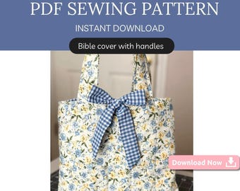 Bible Cover Sewing Pattern PDF | Quilted Fabric Book Cover | Beginner ...