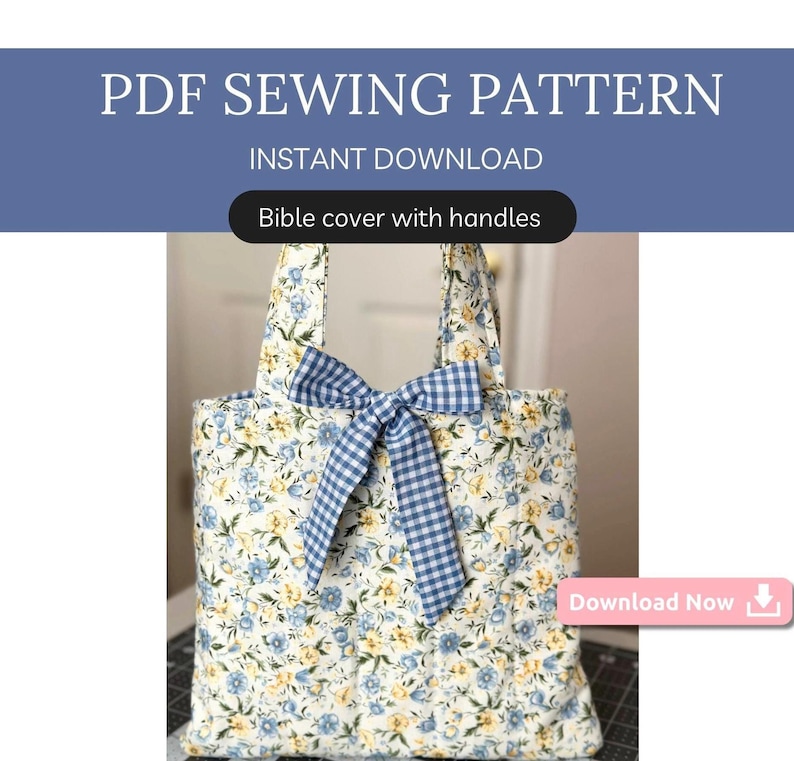 Bible Cover Sewing Pattern PDF | Quilted Fabric Book Cover | Beginner ...