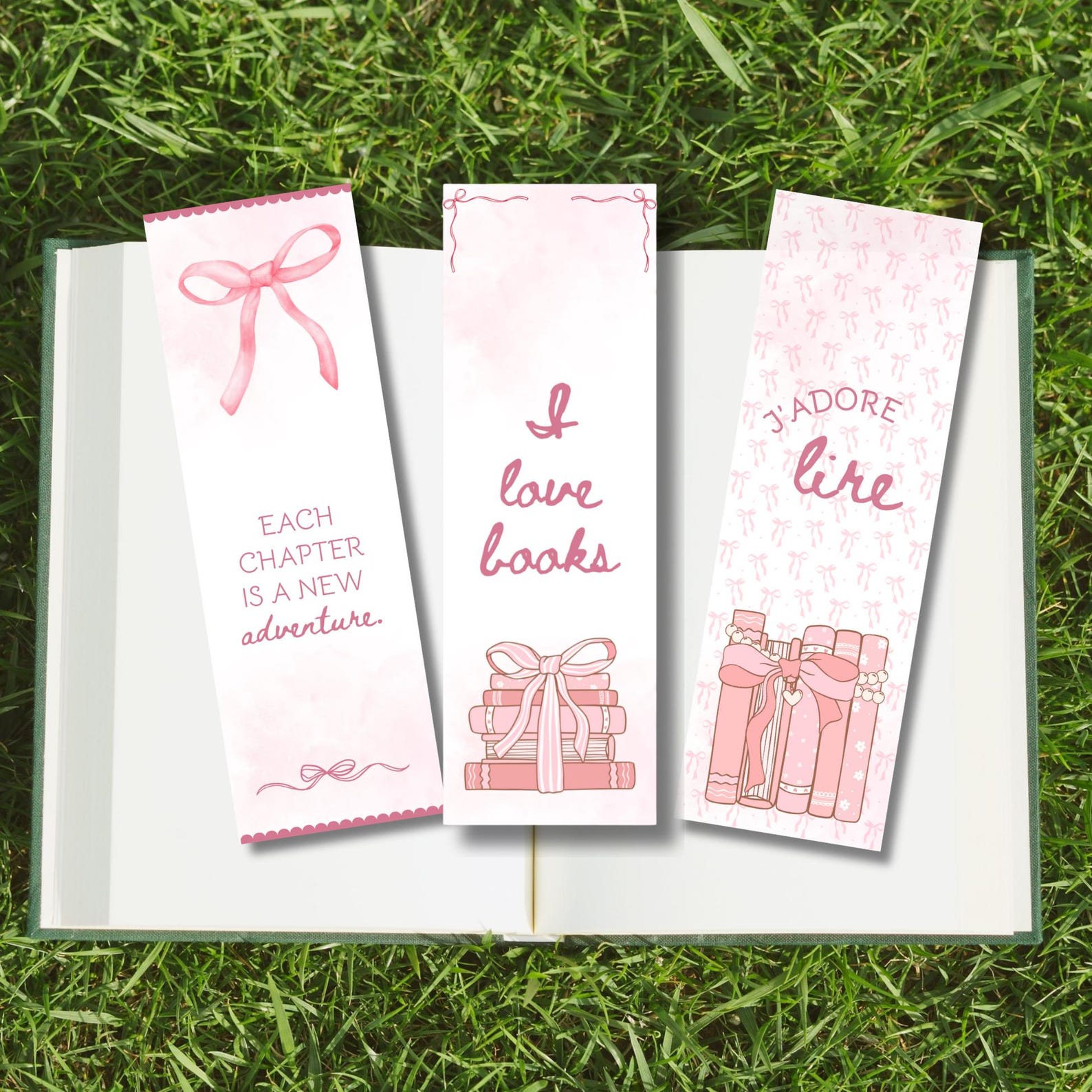 Coquette Bookmark: Pink French Book Lover Gift (printable) - Etsy