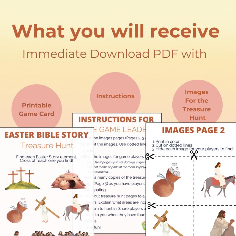 Easter Family Game Bible Story Treasure Hunt Sunday School Activity PDF ...