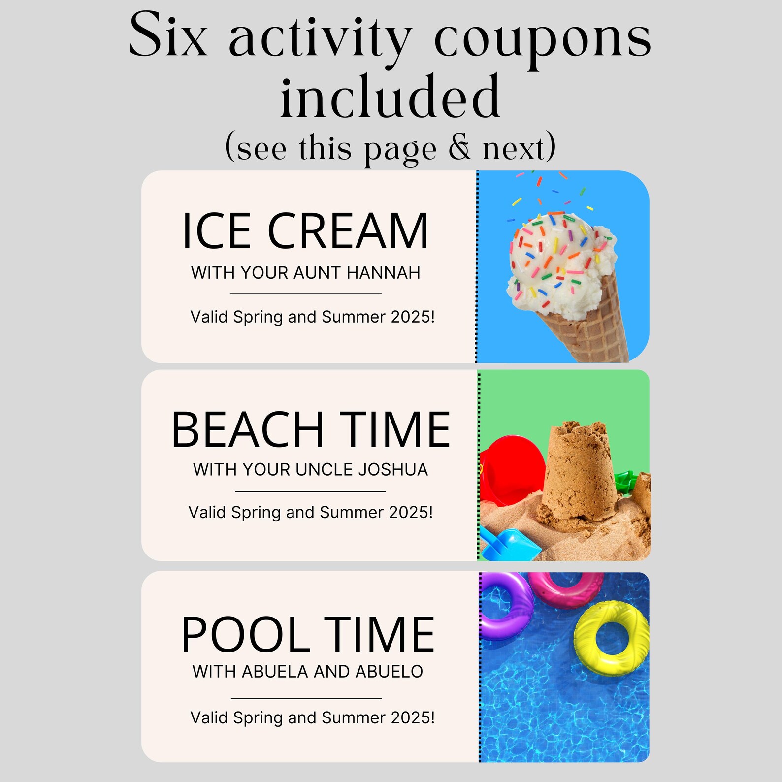 Summer Activity Set Beach Towel Vacation Bundle Coupon Idea Gift ...