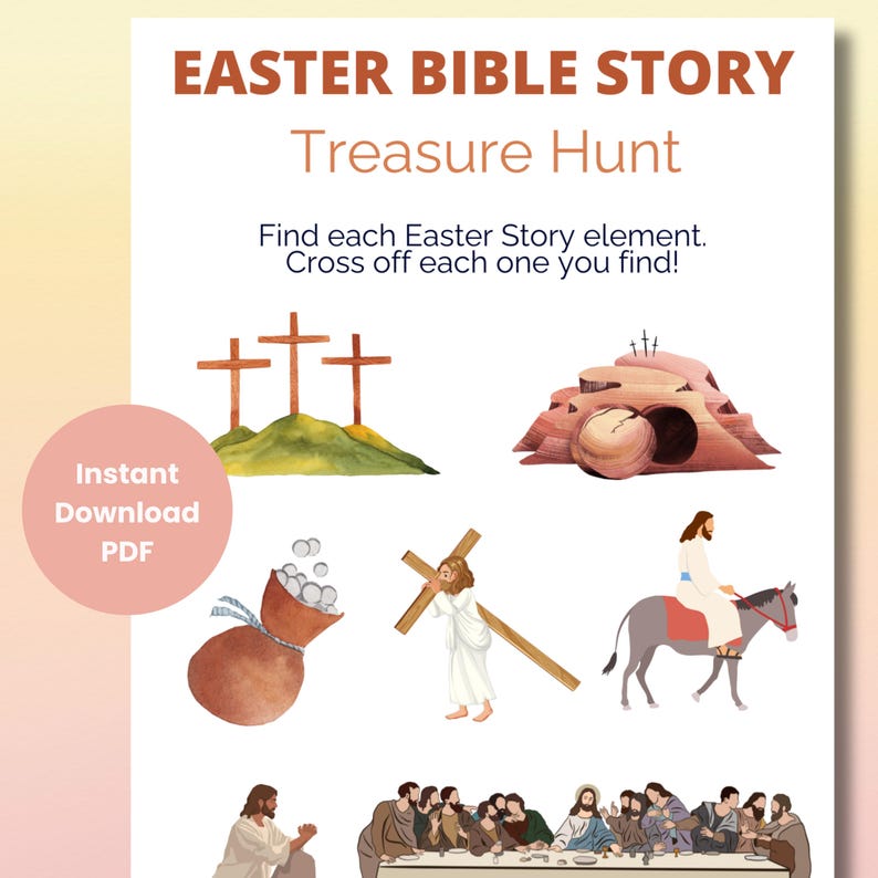 Easter Family Game Bible Story Treasure Hunt Sunday School Activity PDF ...