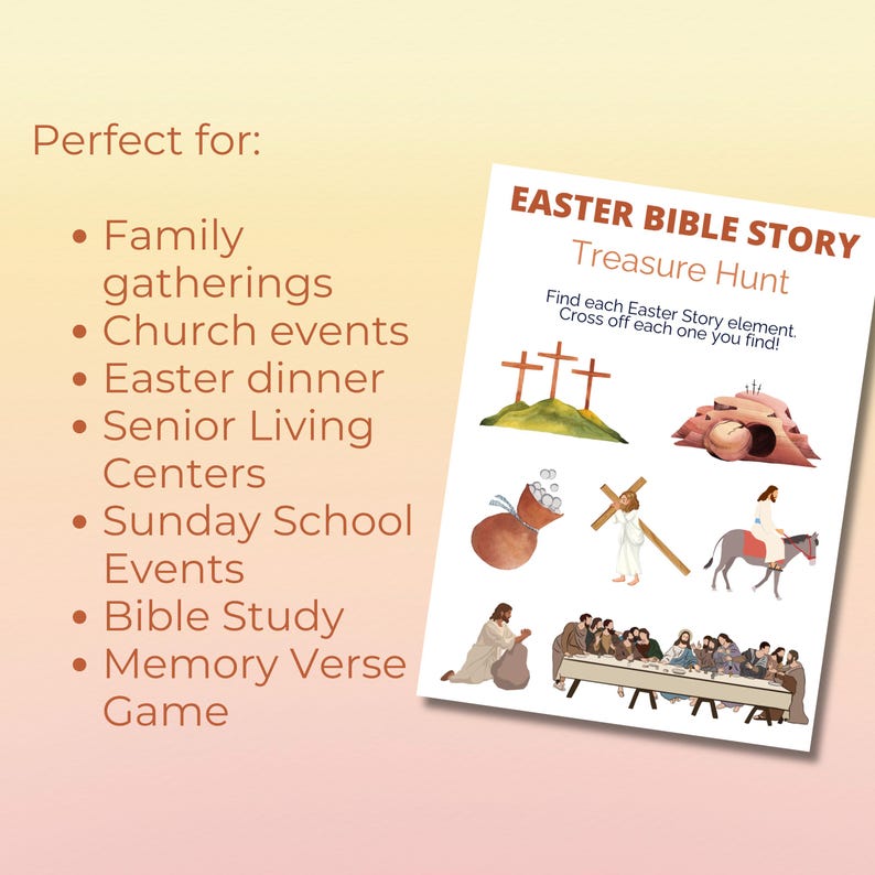 Easter Family Game Bible Story Treasure Hunt Sunday School Activity PDF ...