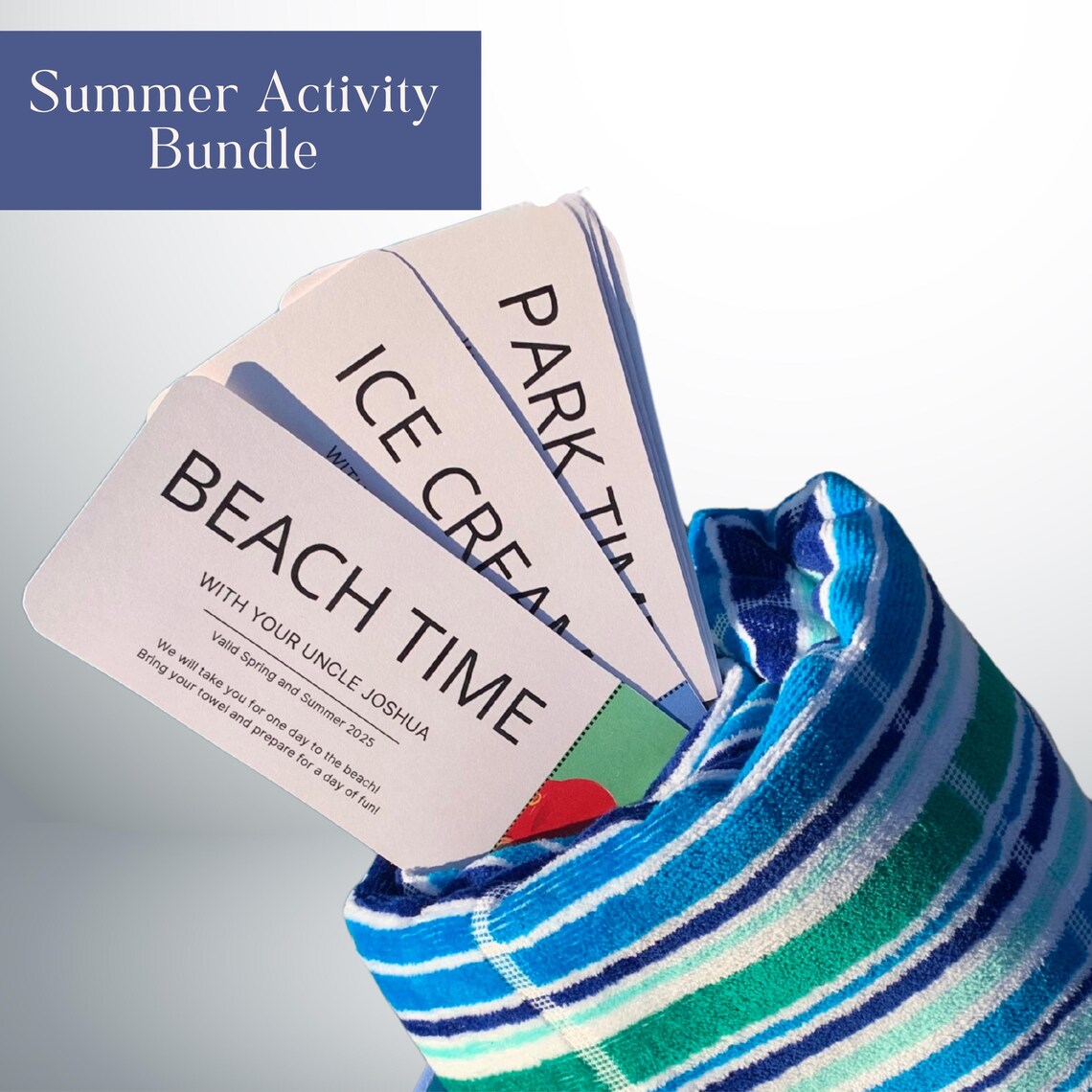 Summer Activity Set Beach Towel Vacation Bundle Coupon Idea Gift ...