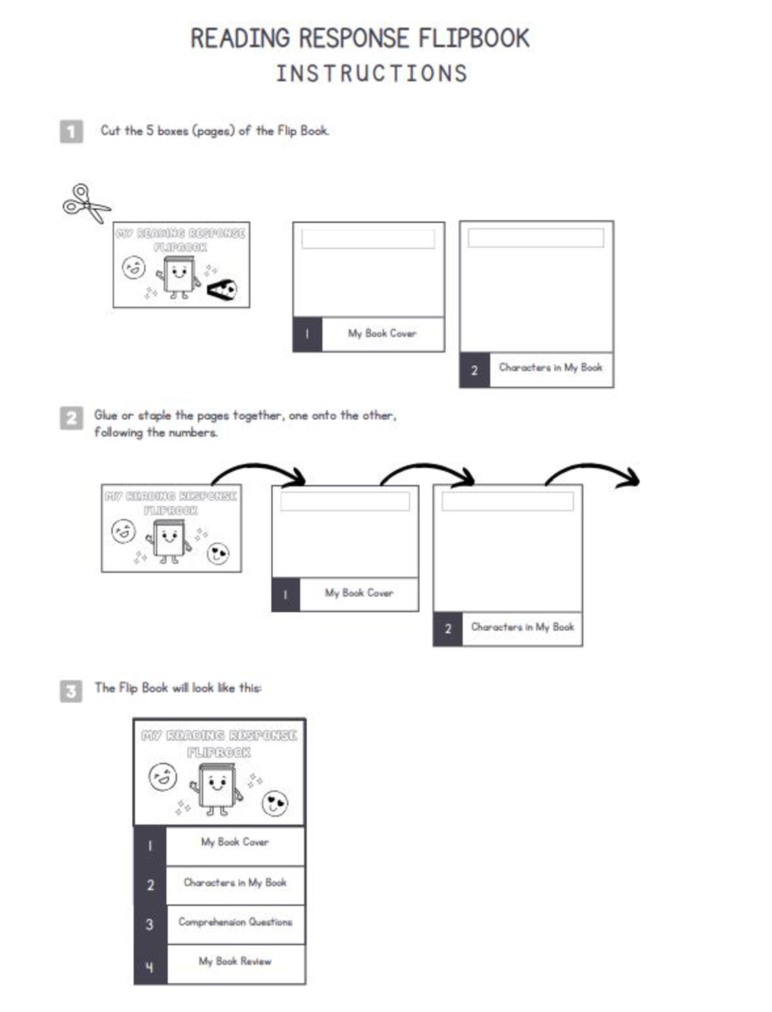 Book Report Flipbook & Reading Log | Printable Reading Response for Any ...