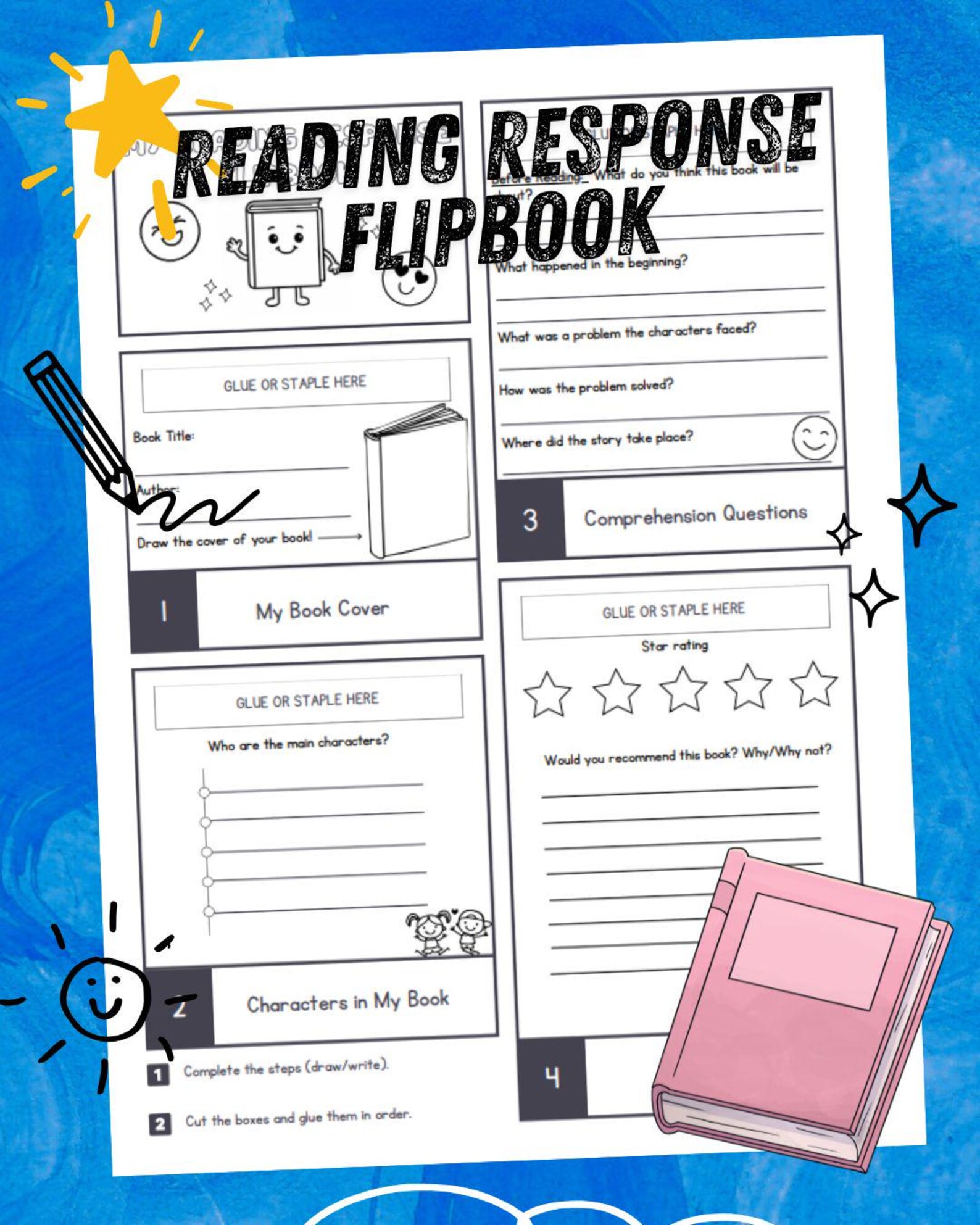Book Report Flipbook & Reading Log | Printable Reading Response for Any ...