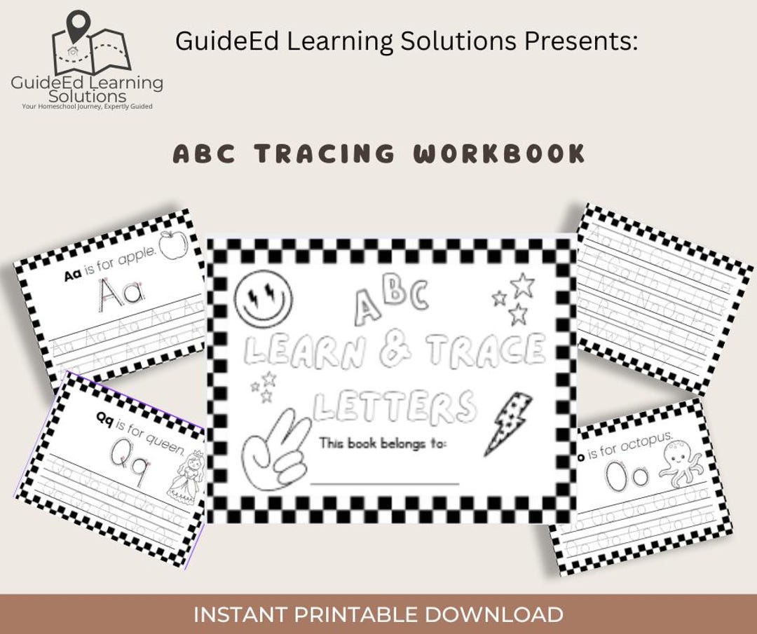 ABC Letter Tracing Booklet | Preschool Alphabet Handwriting Practice ...