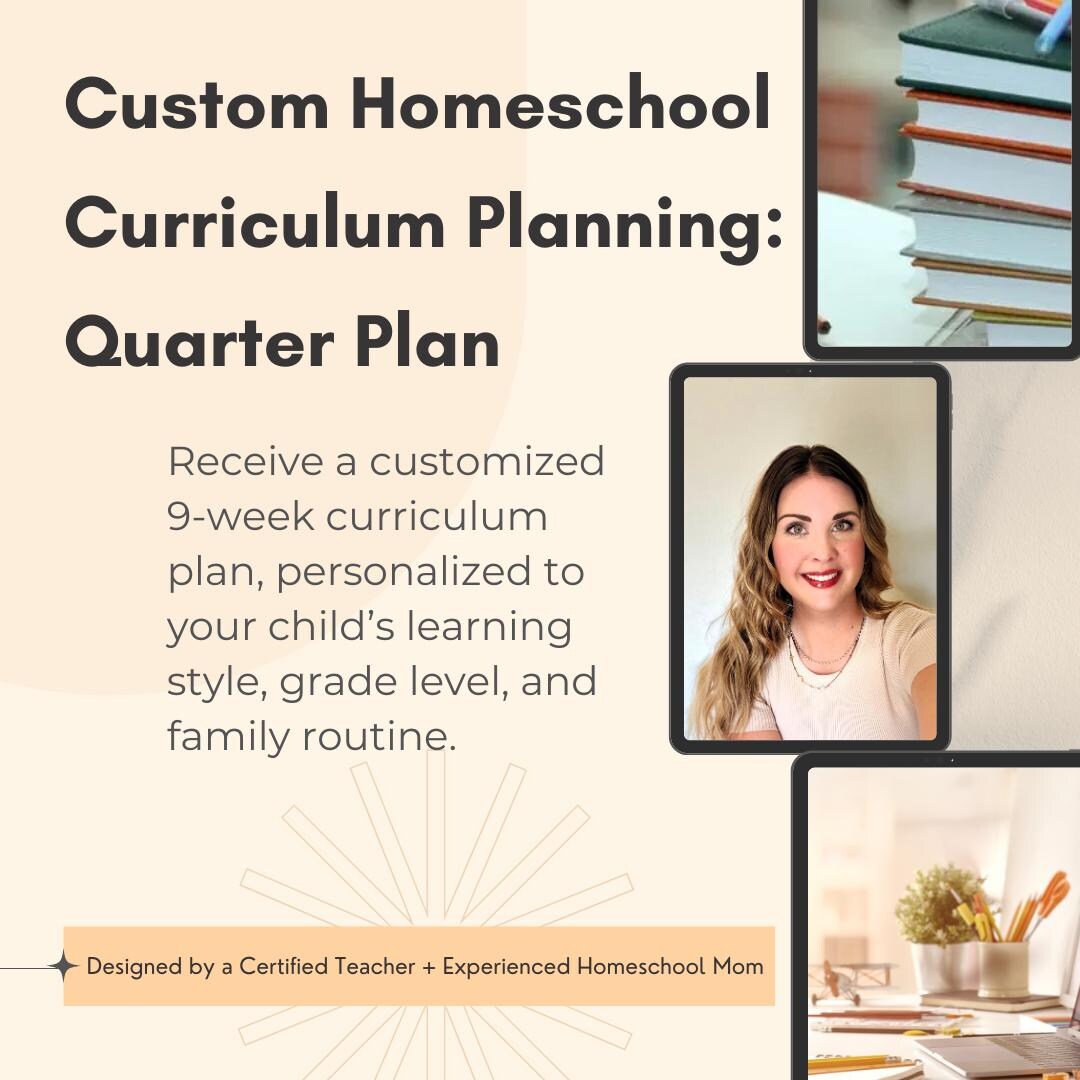 Custom Homeschool Curriculum Plan Quarter | 9-week Personalized Pacing ...