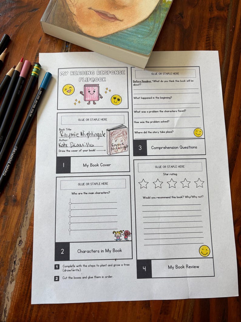 Book Report Flipbook & Reading Log | Printable Reading Response for Any ...