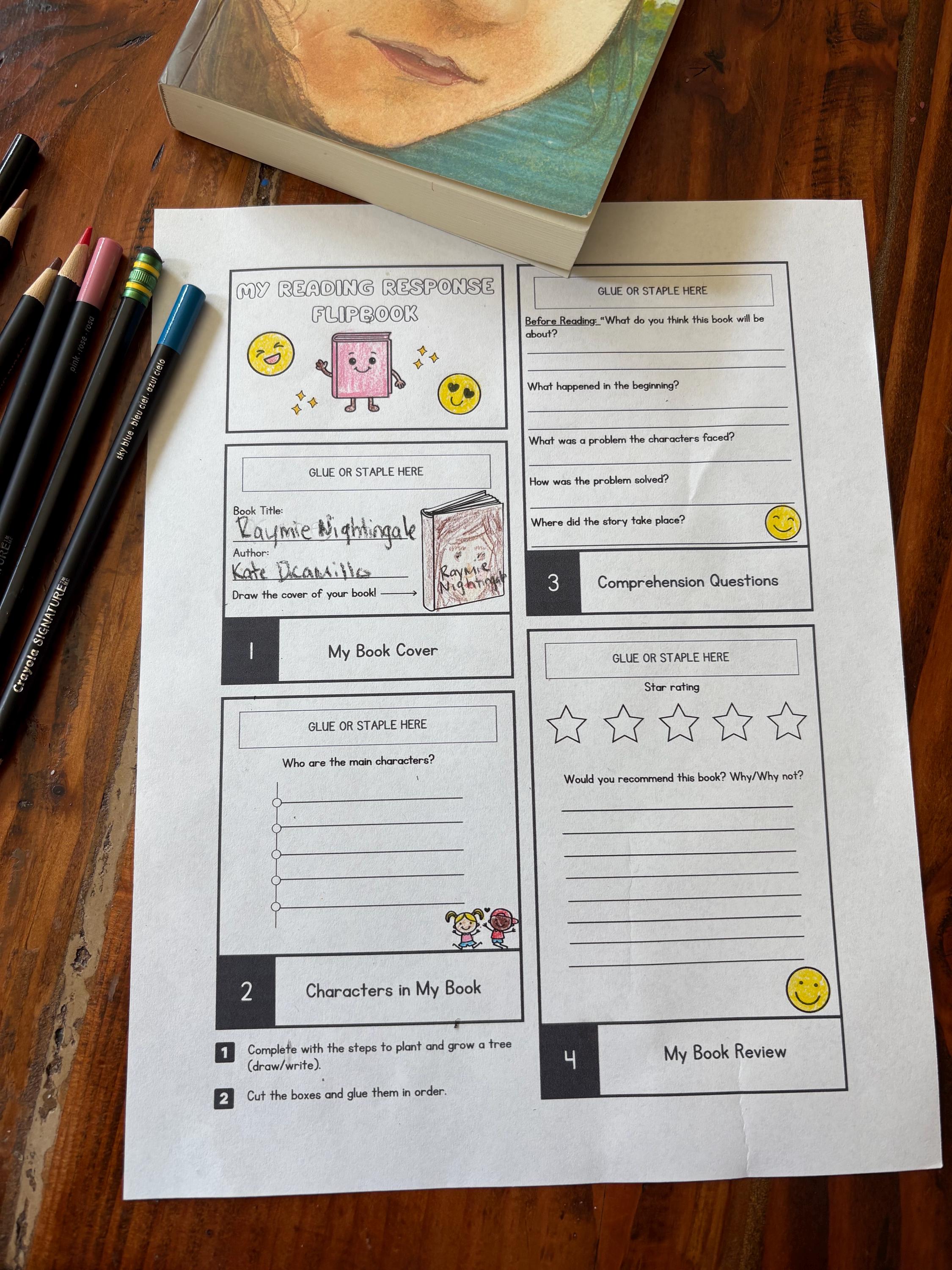 Book Report Flipbook & Reading Log | Printable Reading Response for Any ...