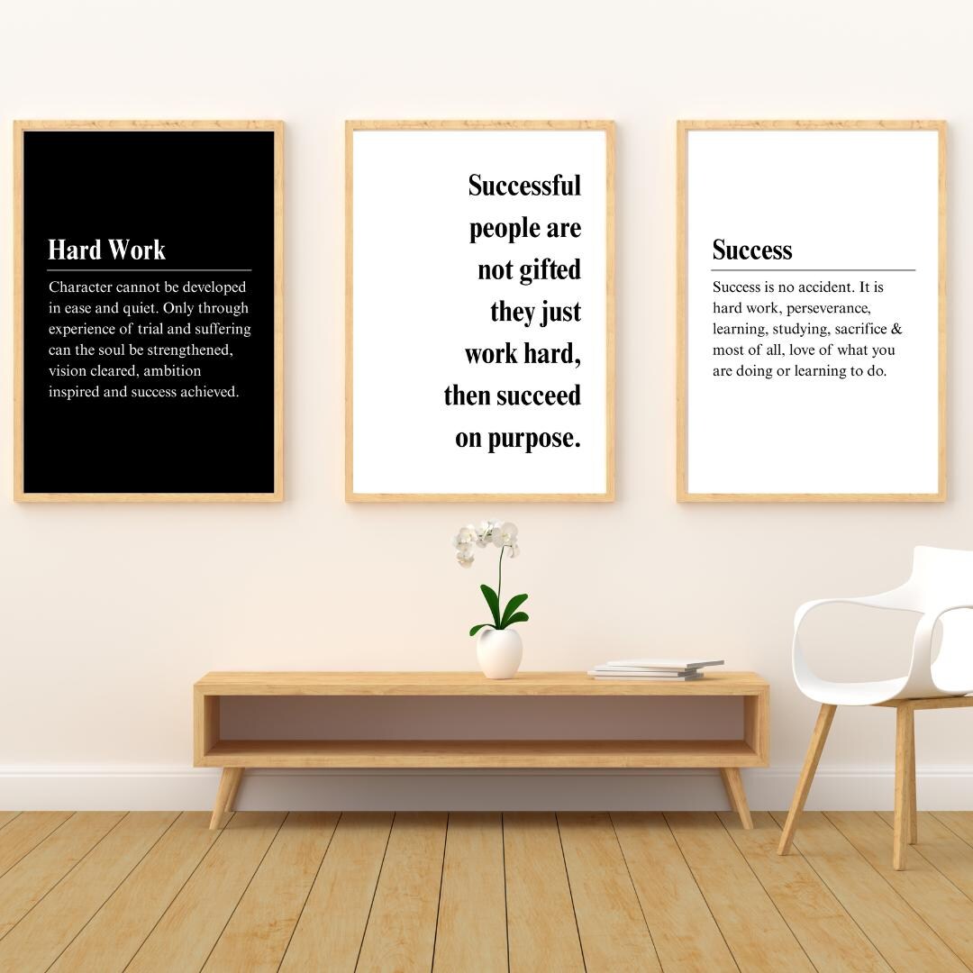 Motivational Quotes Posters 3 Pack, Motivational Quote Art ...