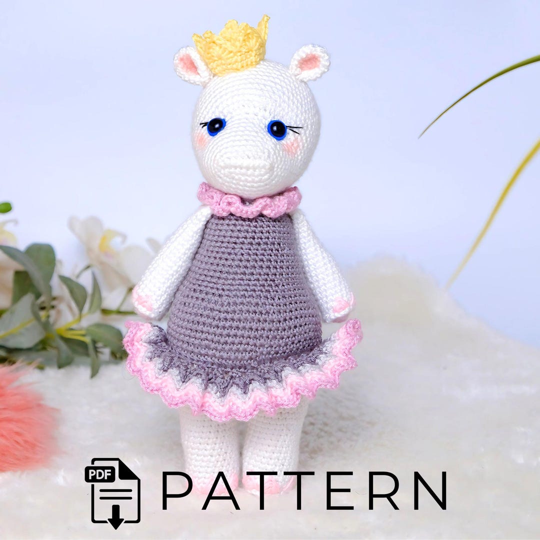 Crochet Hippo Pattern Amigurumi Doll, Hippo Crochet Amigurumi Pattern ...