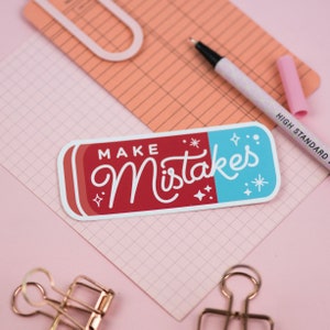Make Mistakes Eraser Vinyl Sticker, Planner Laptop Decal - Etsy